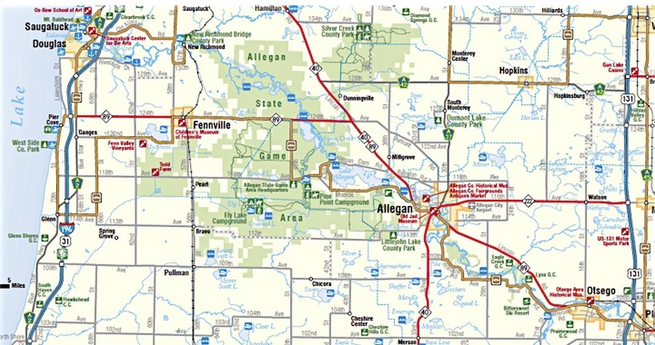 Allegan County Michigan Map